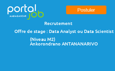 Emploi - Recrutement Data Analyst ou Data Scientist (Niveau M2) a ...